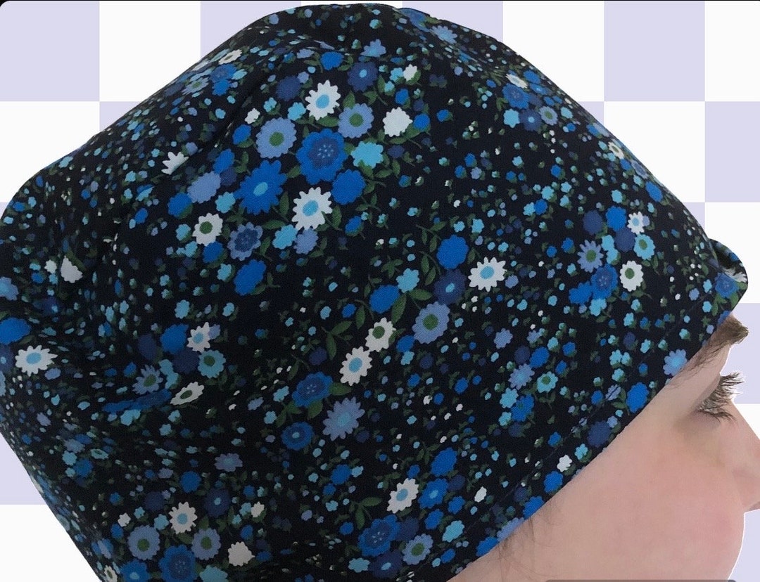 Surgical Theatre Scrub Hats Blue Summer Floral Print Hats Medical ...