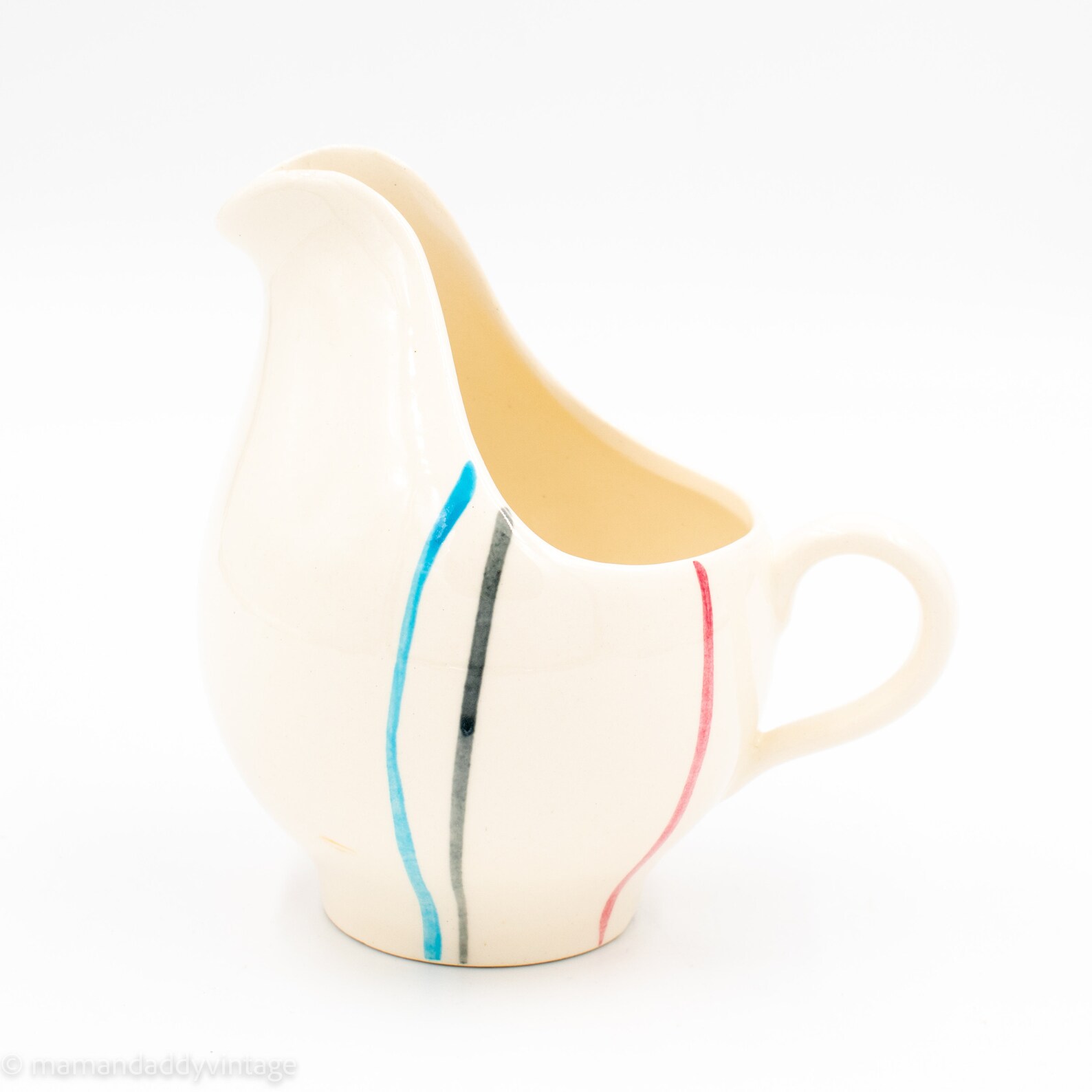 Stetson China STT68 Creamer With Colored Stripes - Etsy