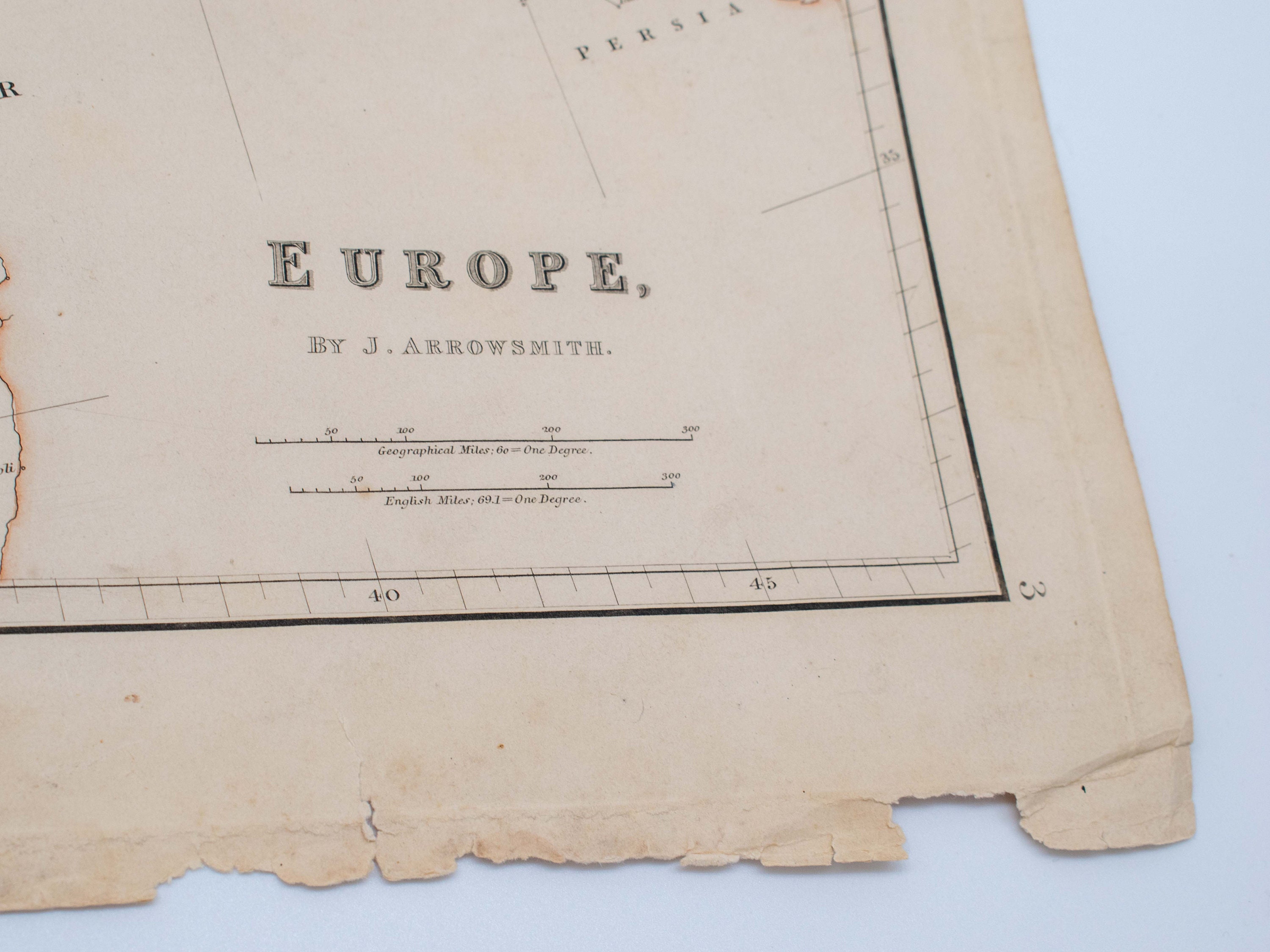 1832 J. Arrowsmith Map of Europe | Etsy