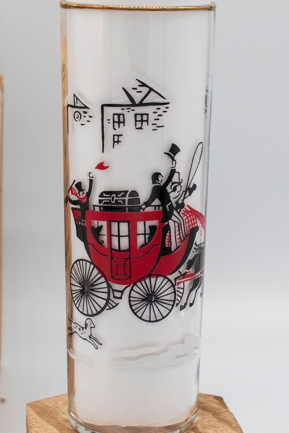 Libbey Glasses Horses and Stage Coach Set of 6 - Etsy