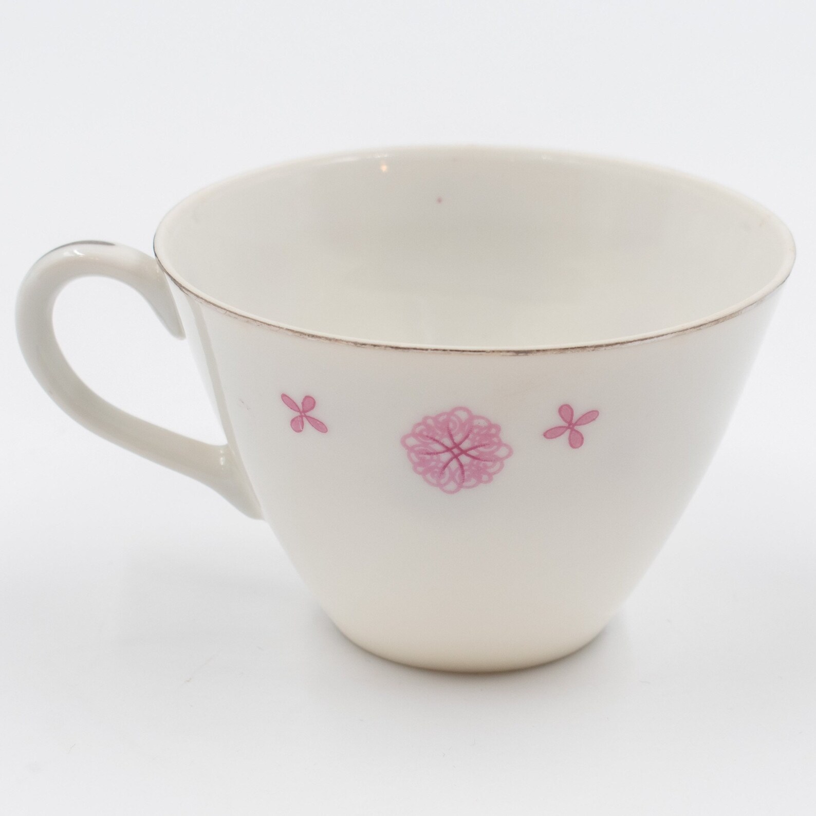 Metasco Snack Plates and Tea Cups in Pink and Platinum Set - Etsy