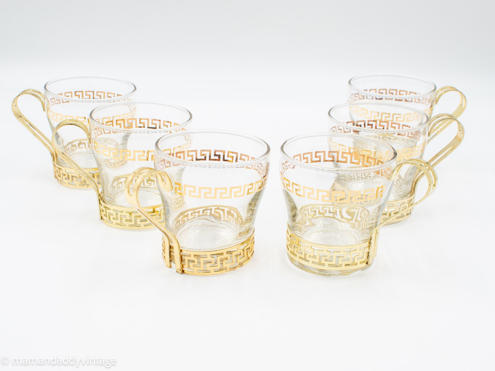 Gold Greek Key Coffee Cups by Libbey Glass Set of 6 in Original Box - Etsy