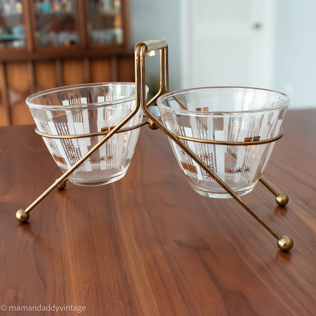 Gay Fad Fiesta White and Gold Starburst Snack Set - 1958 - Etsy