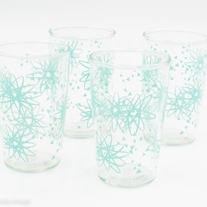 Teal Atomic Juice Glasses by Anchor Hocking Set of 4 in Original ...