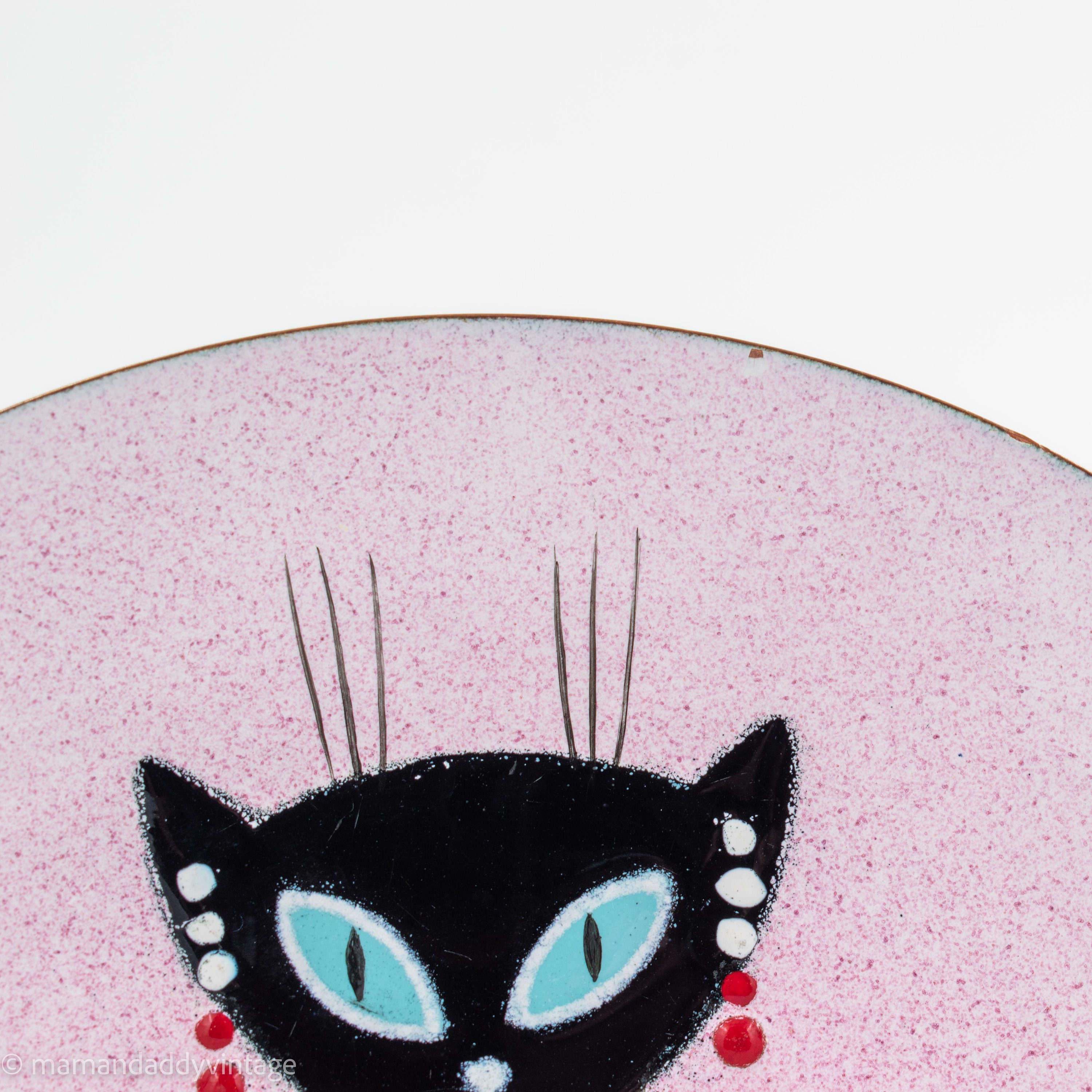 Kit Kat Hipster Cat Enamel Plate by Lily Alexander - Etsy