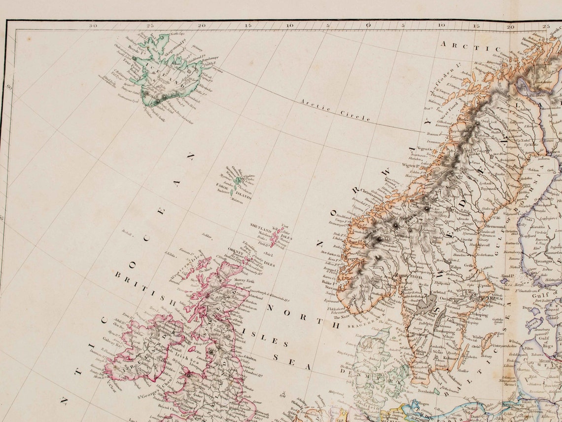 1832 J. Arrowsmith Map of Europe - Etsy