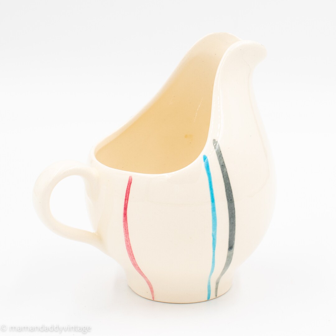 Stetson China STT68 Creamer With Colored Stripes - Etsy