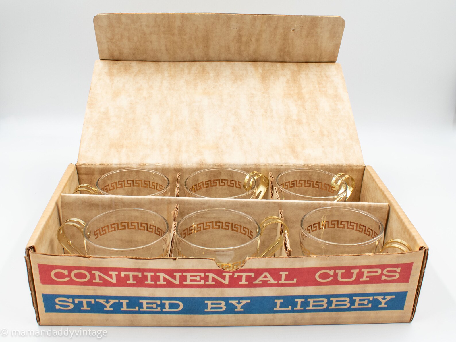 Gold Greek Key Coffee Cups by Libbey Glass Set of 6 in Original Box - Etsy