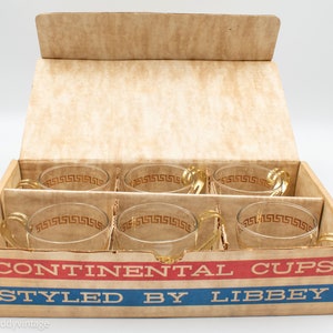 Gold Greek Key Coffee Cups by Libbey Glass Set of 6 in Original Box - Etsy