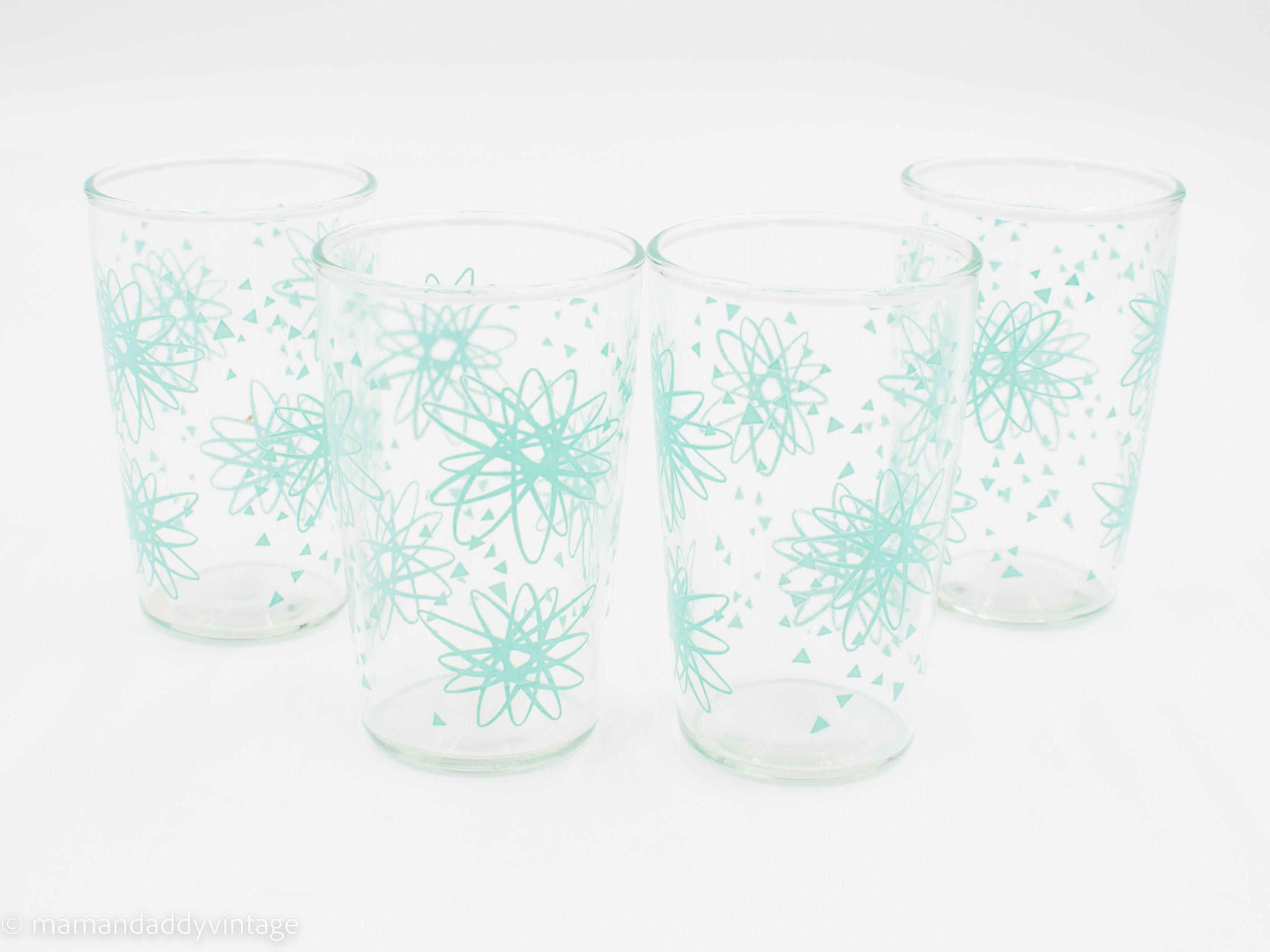 Teal Atomic Juice Glasses by Anchor Hocking Set of 4 in - Etsy