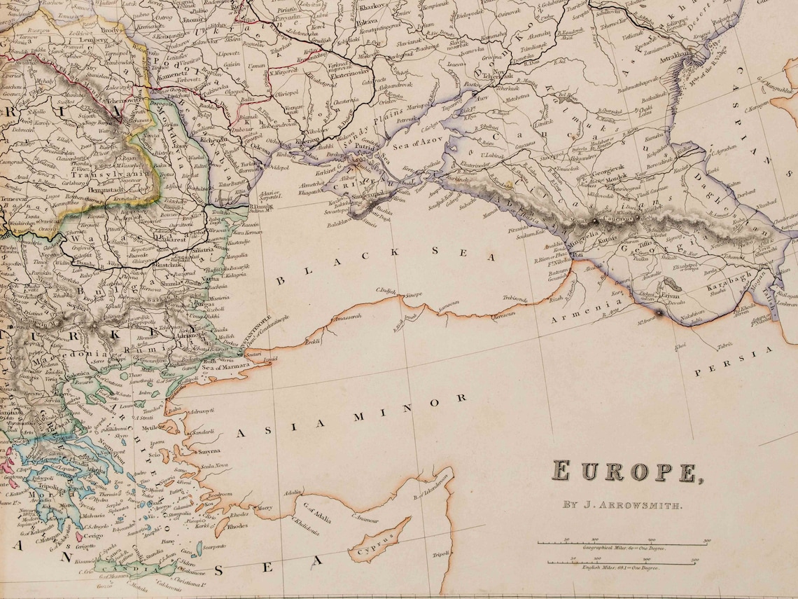 1832 J. Arrowsmith Map of Europe | Etsy