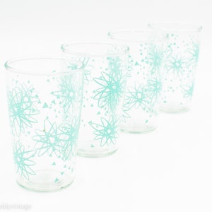 Teal Atomic Juice Glasses by Anchor Hocking Set of 4 in Original ...