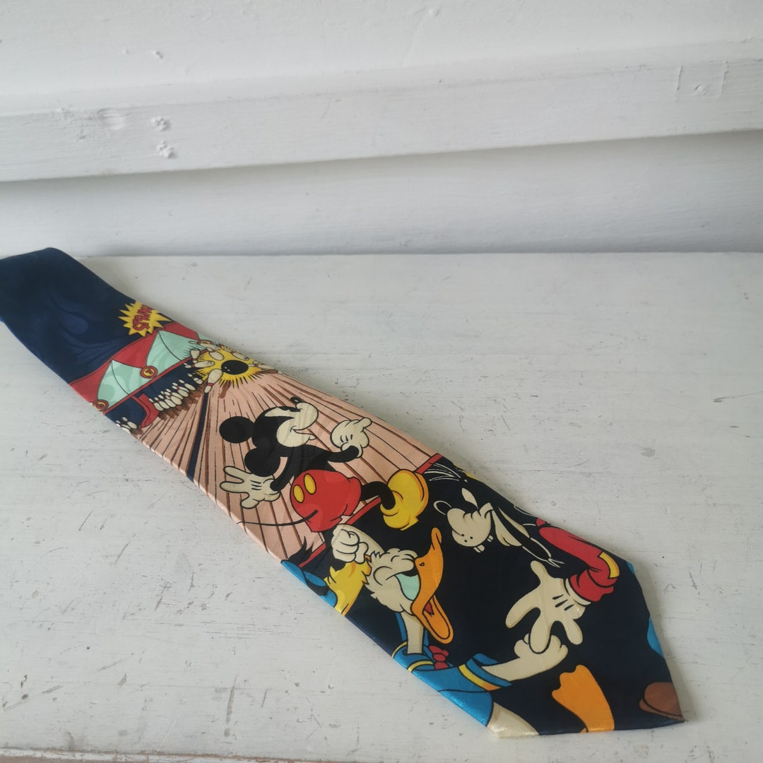 Vintage Disney Mickey Mouse Bowling Tie, Novelty Retro 90s Neckwear ...