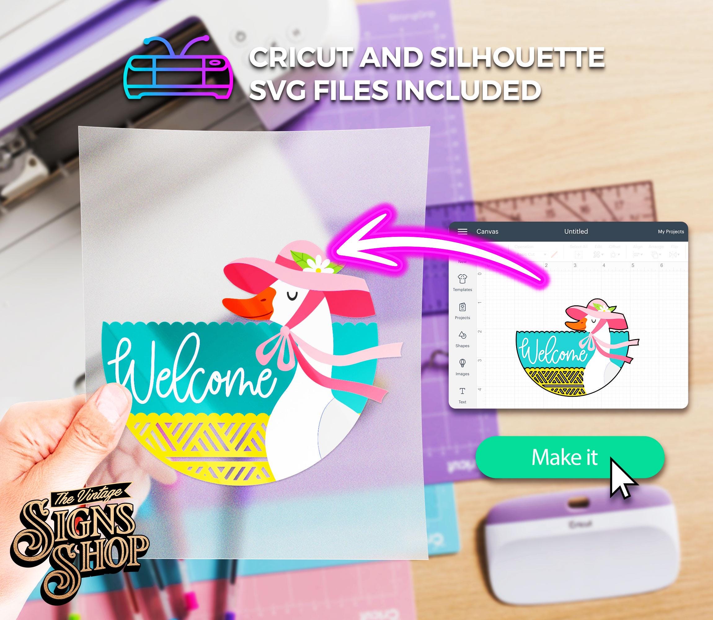 Welcome Goose Door Hanger SVG: Laser Cut File - Etsy