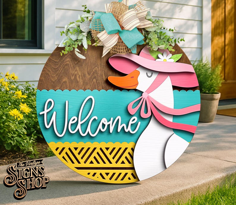 Welcome Goose Door Hanger SVG: Laser Cut File - Etsy