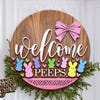 Hello Peeps SVG | Easter Door Hanger SVG | Round Easter Sign SVG ...