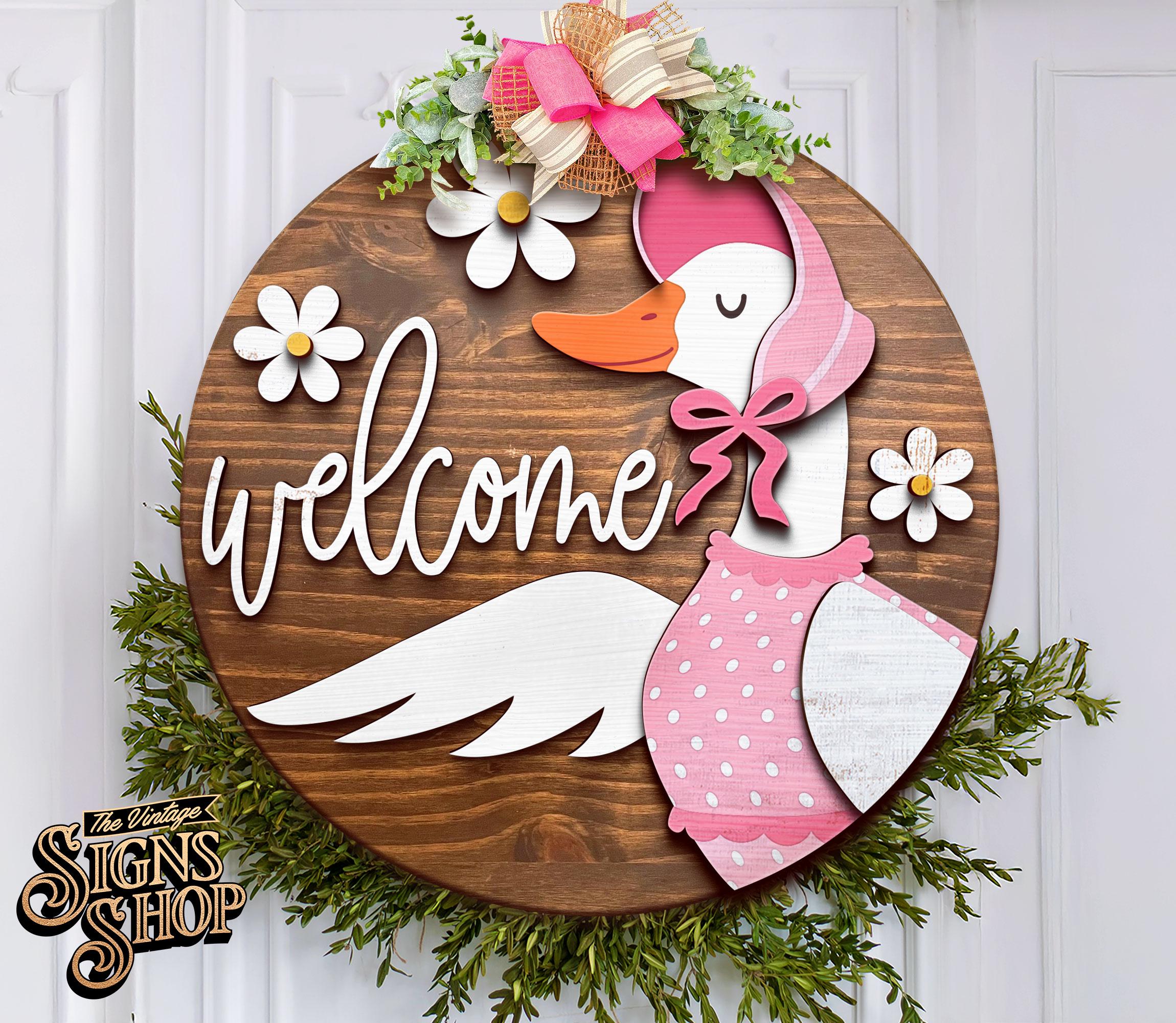 Welcome Goose Lady Door Hanger SVG Laser Cut File: Funny Porch Sign - Etsy