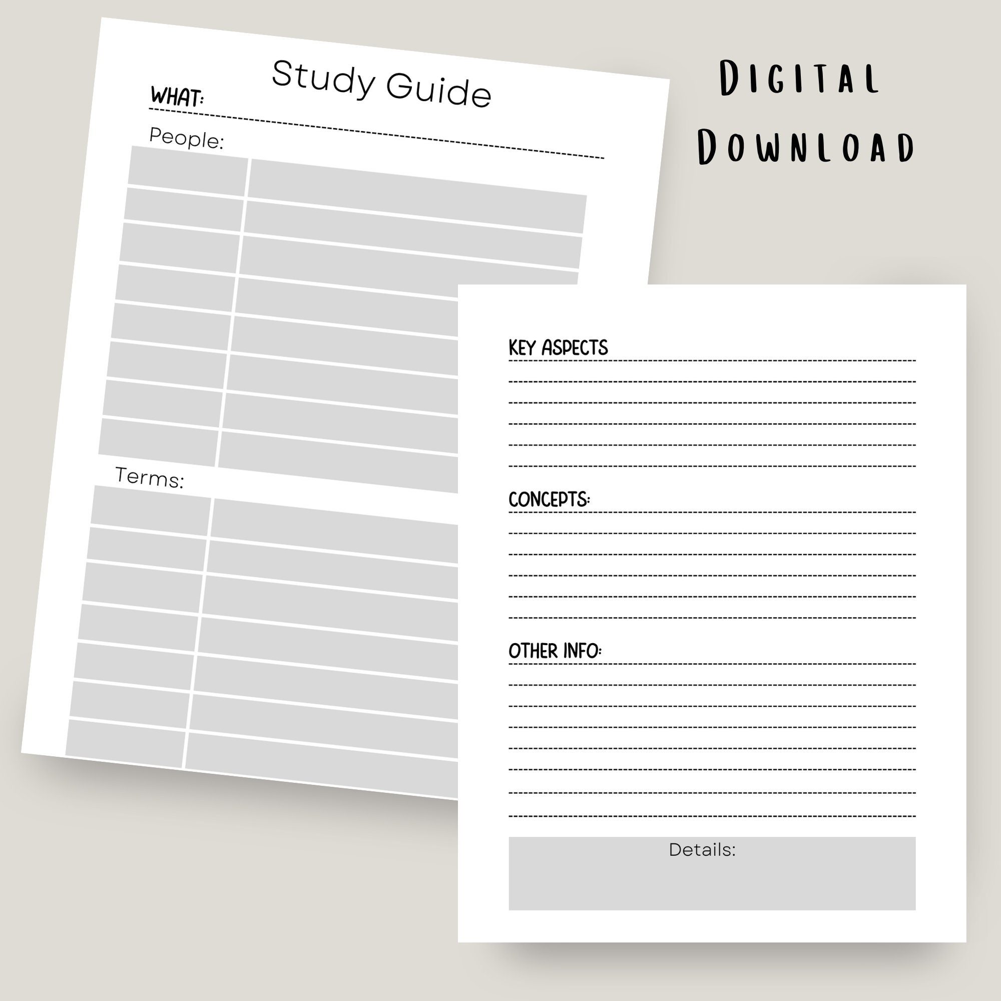 Study Guide Student Printable Download Study Printable Study Workpage ...