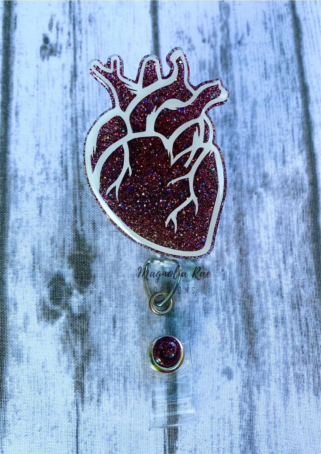 Anatomical Heart Badge Reel - Medical Tech Cardiovascular Badge Reel ...