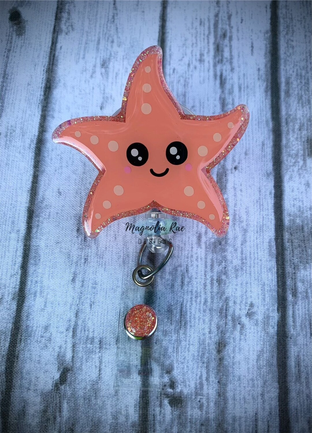 Starfish Badge Reel - Nurse ID Holder - Summer Beach Medical Tech Badge ...