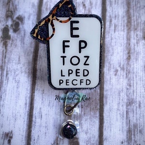 Eye Chart Badge Reel - Optical Optometrist Optometry Retractable ID ...