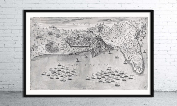 Carte Ancienne de Nice du 16ème Siècle Carte de la Ville de | Etsy