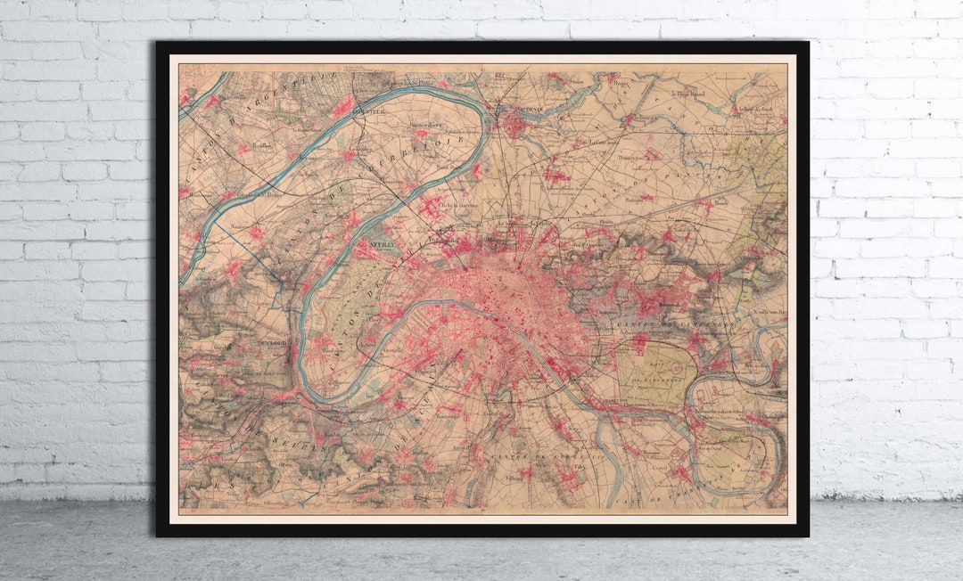 Old Map of Paris 19th Century Military Staff Map 1820-1866 - Etsy