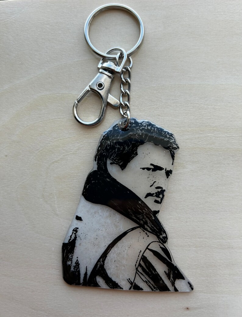 Collectible Hand Painted Pedro Pascal Keychain TV Series Inspired ...