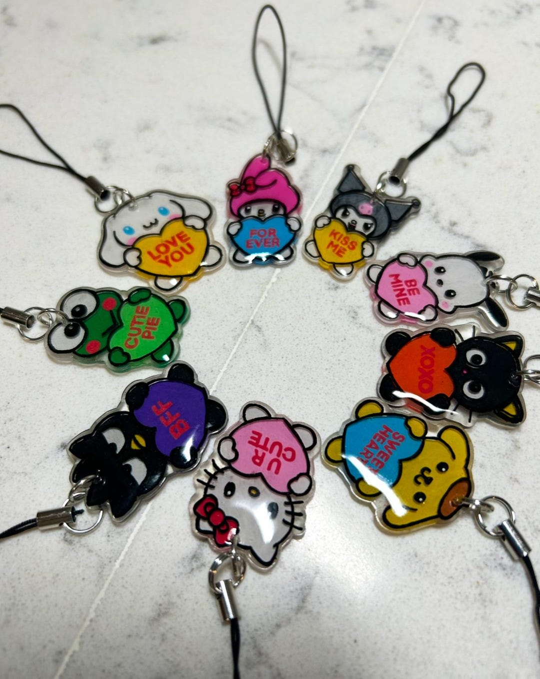 Custom Sanrio Valentine Conversation Heart Phone/bag/airpod Charms ...