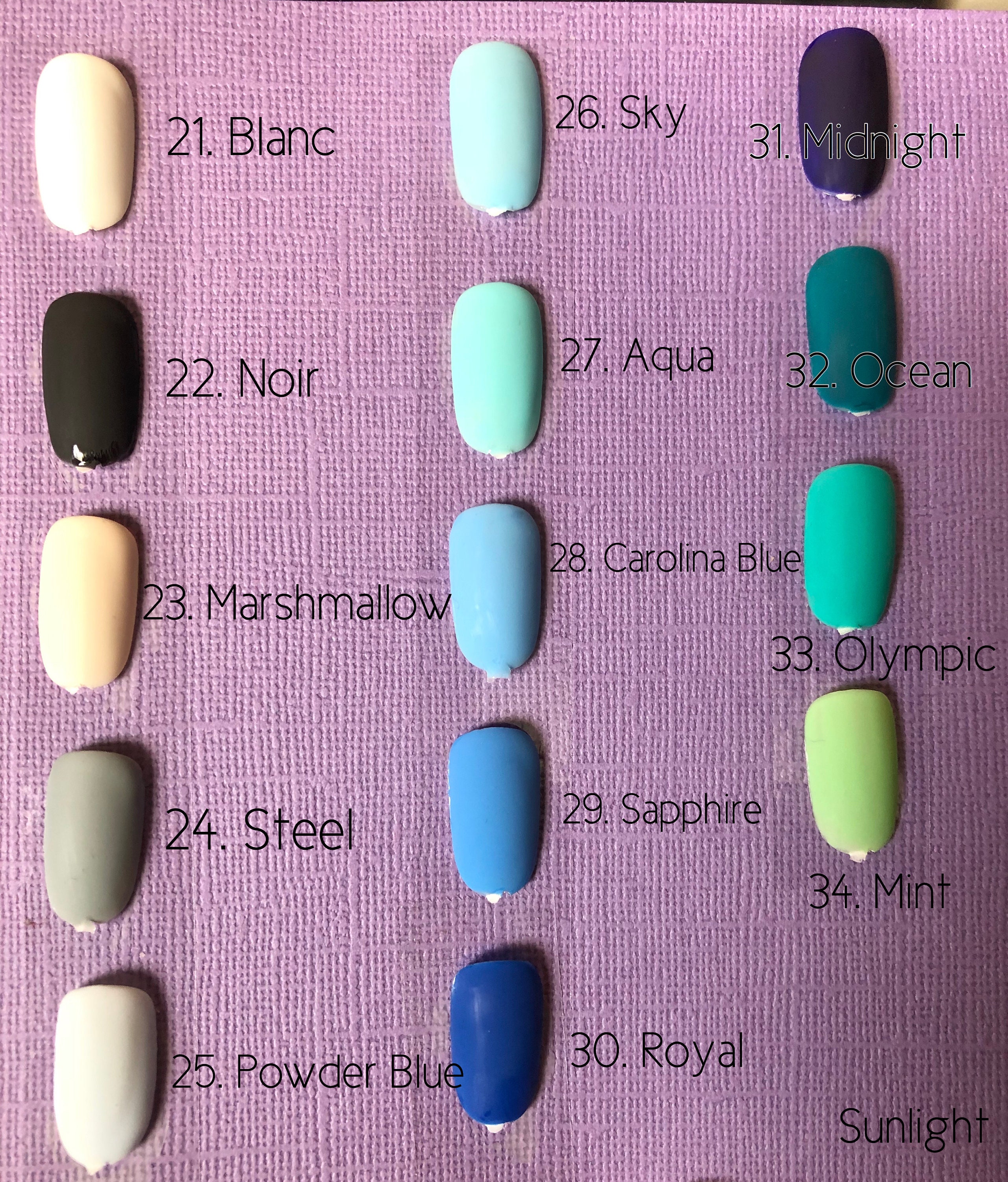 Basic Matte Nails 34 Colours Available Press on Nail Set | Etsy