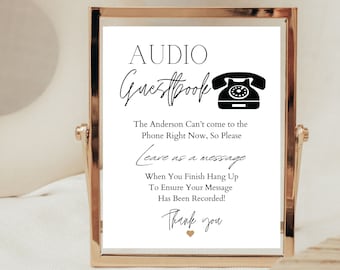 Audio Guest Book Instruction Sign Voicemail Guestbook - Etsy