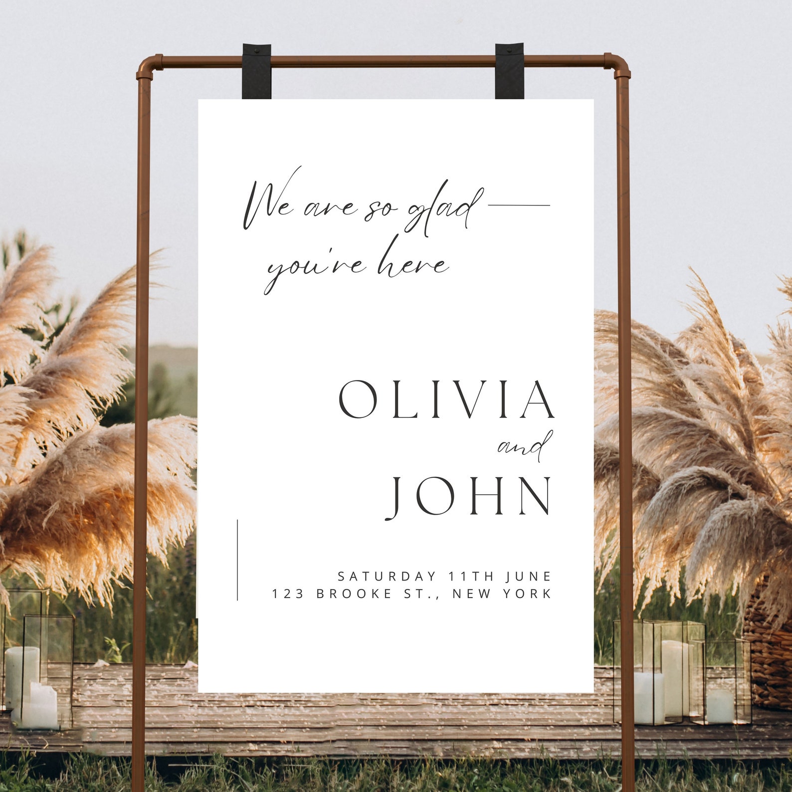 Minimalist Wedding Welcome Sign, Welcome Wedding Sign, Script Wedding ...