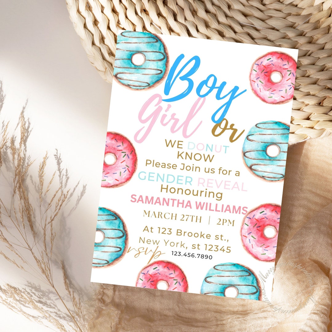 Donut Gender Reveal Donut Gender Reveal Party Donut Boy or - Etsy UK