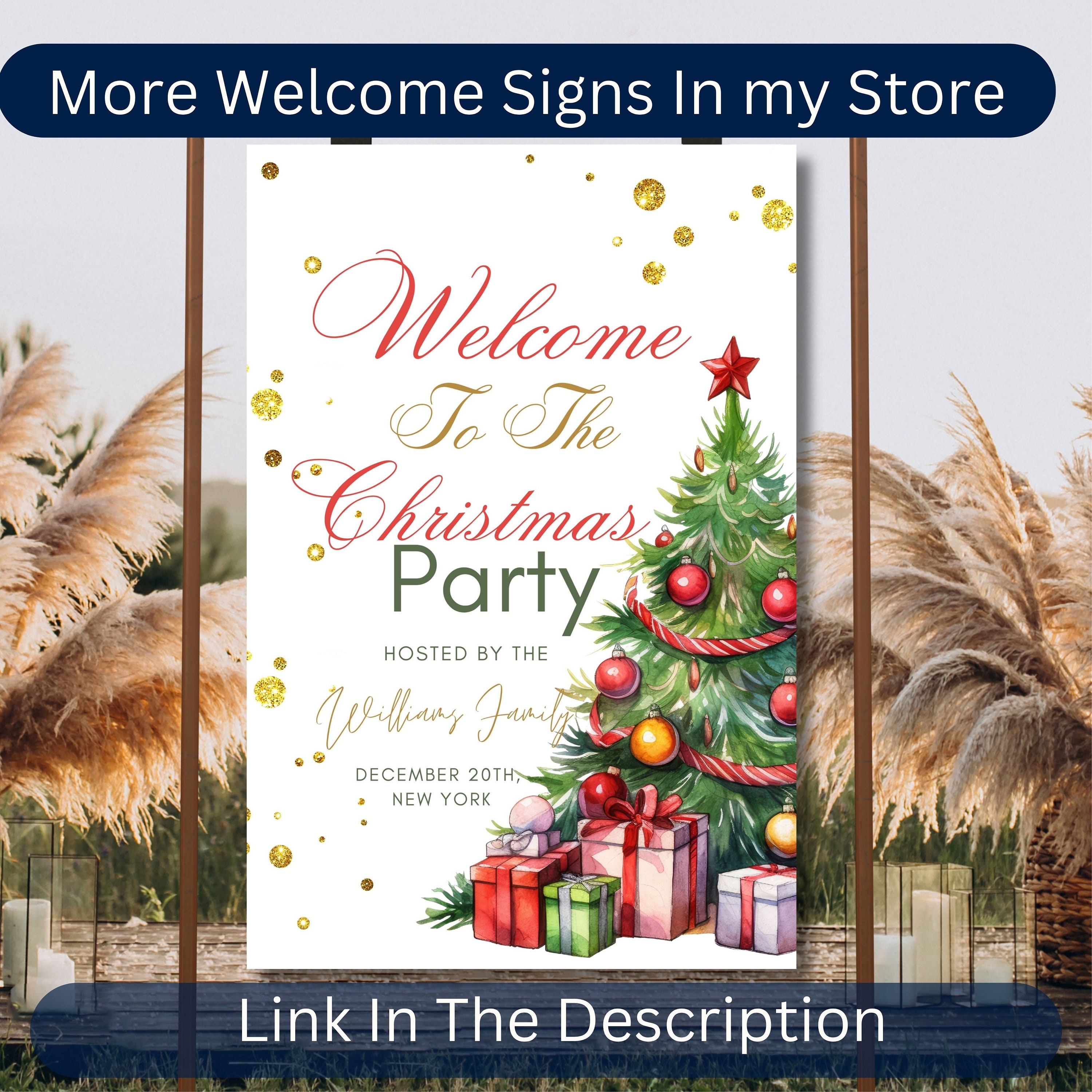 Christmas Welcome Sign, Welcome Poster, Christmas Party Welcome Sign ...