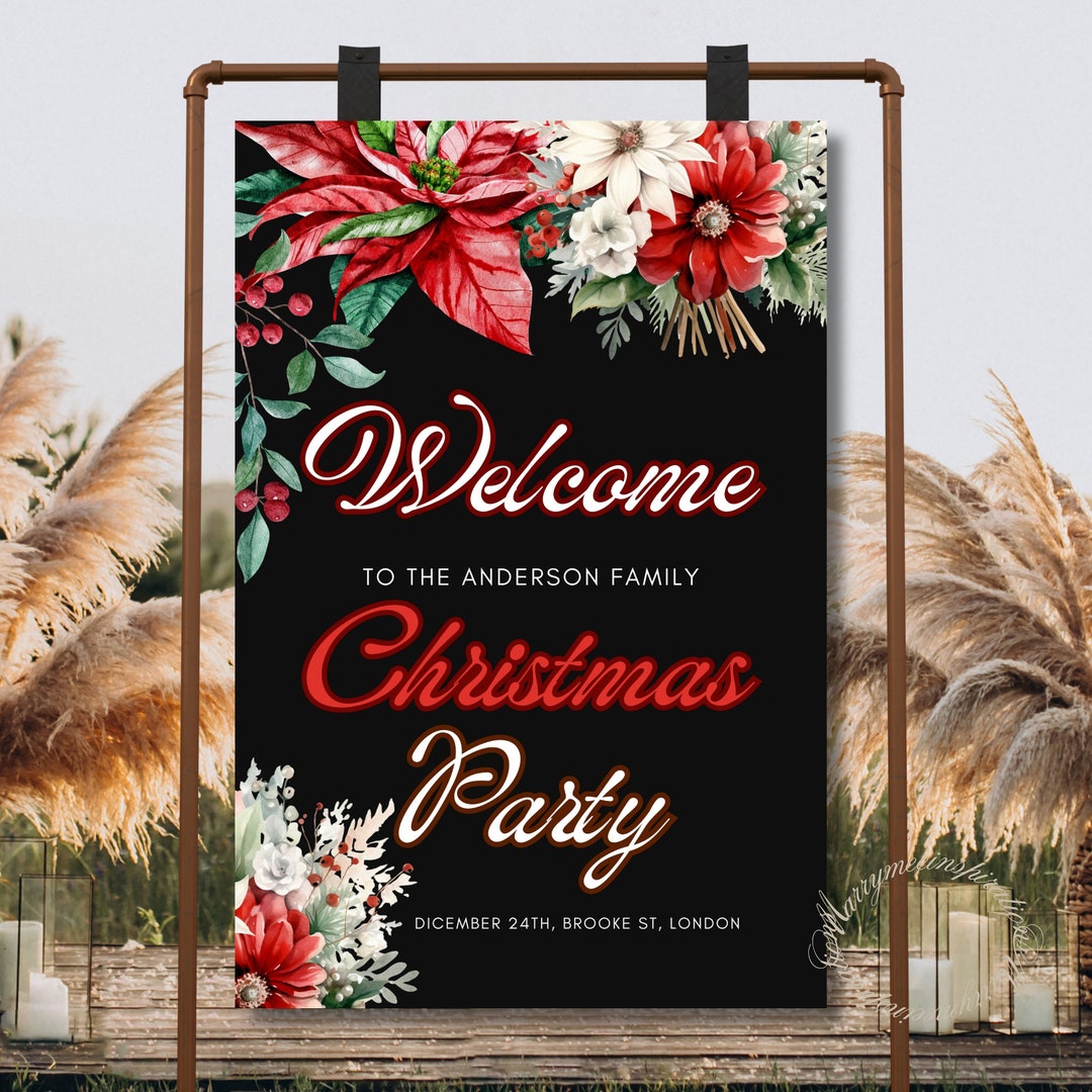 Christmas Welcome Sign Template Welcome Poster Editable - Etsy