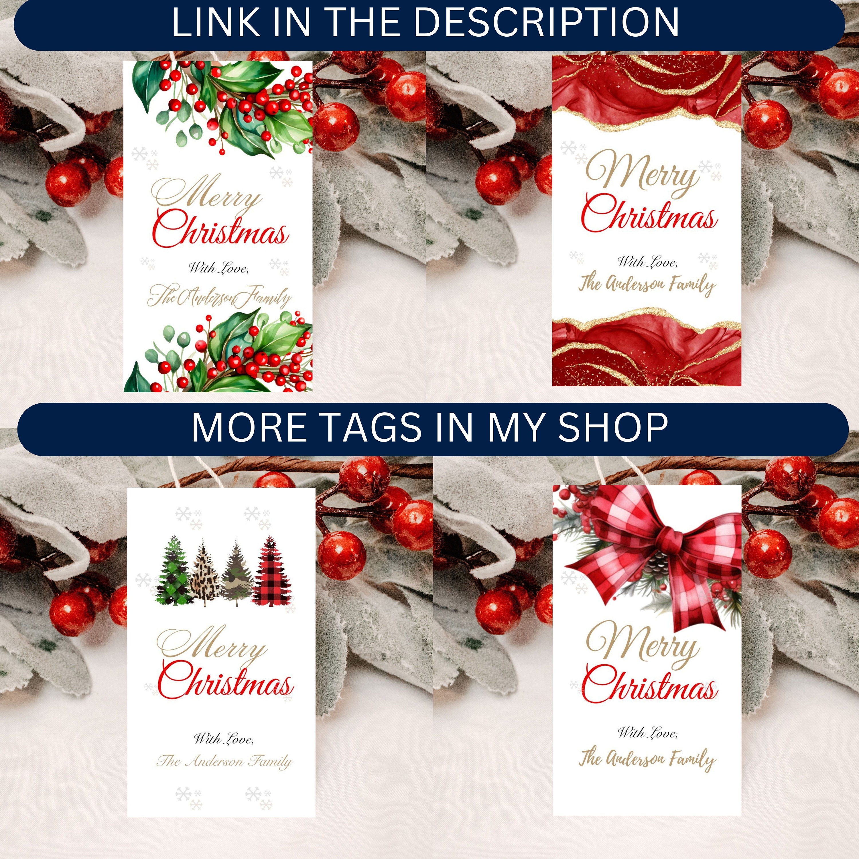 Merry Christmas Gift Tag Printable, Printable Christmas Gift Tag ...