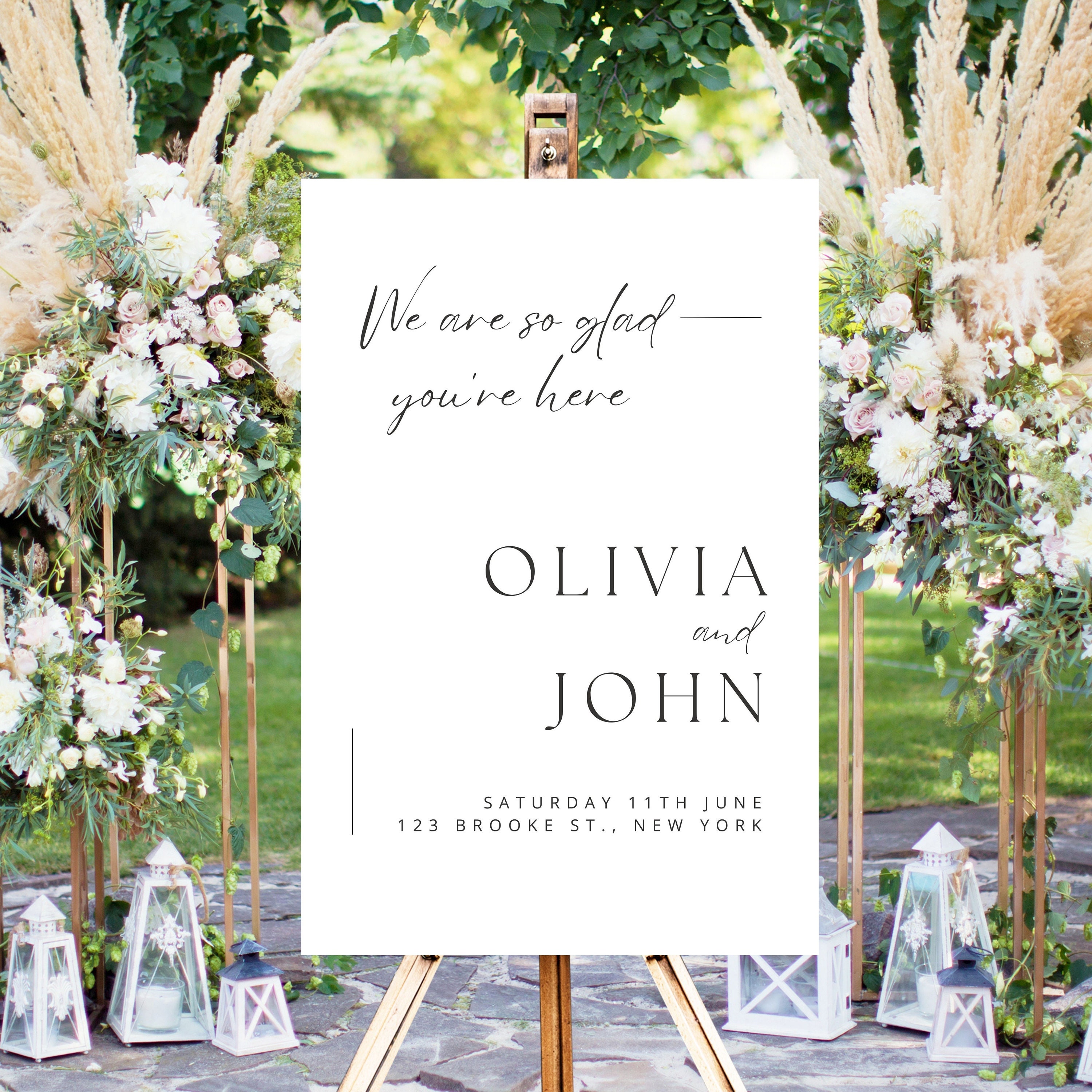 Minimalist Wedding Welcome Sign, Welcome Wedding Sign, Script Wedding ...