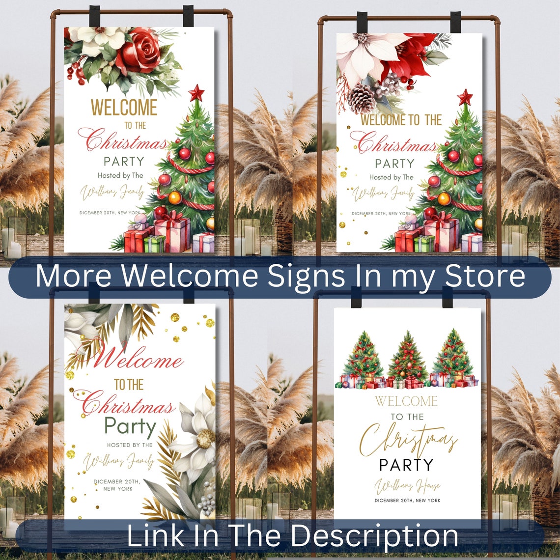 Christmas Welcome Sign Welcome Poster Christmas Party - Etsy