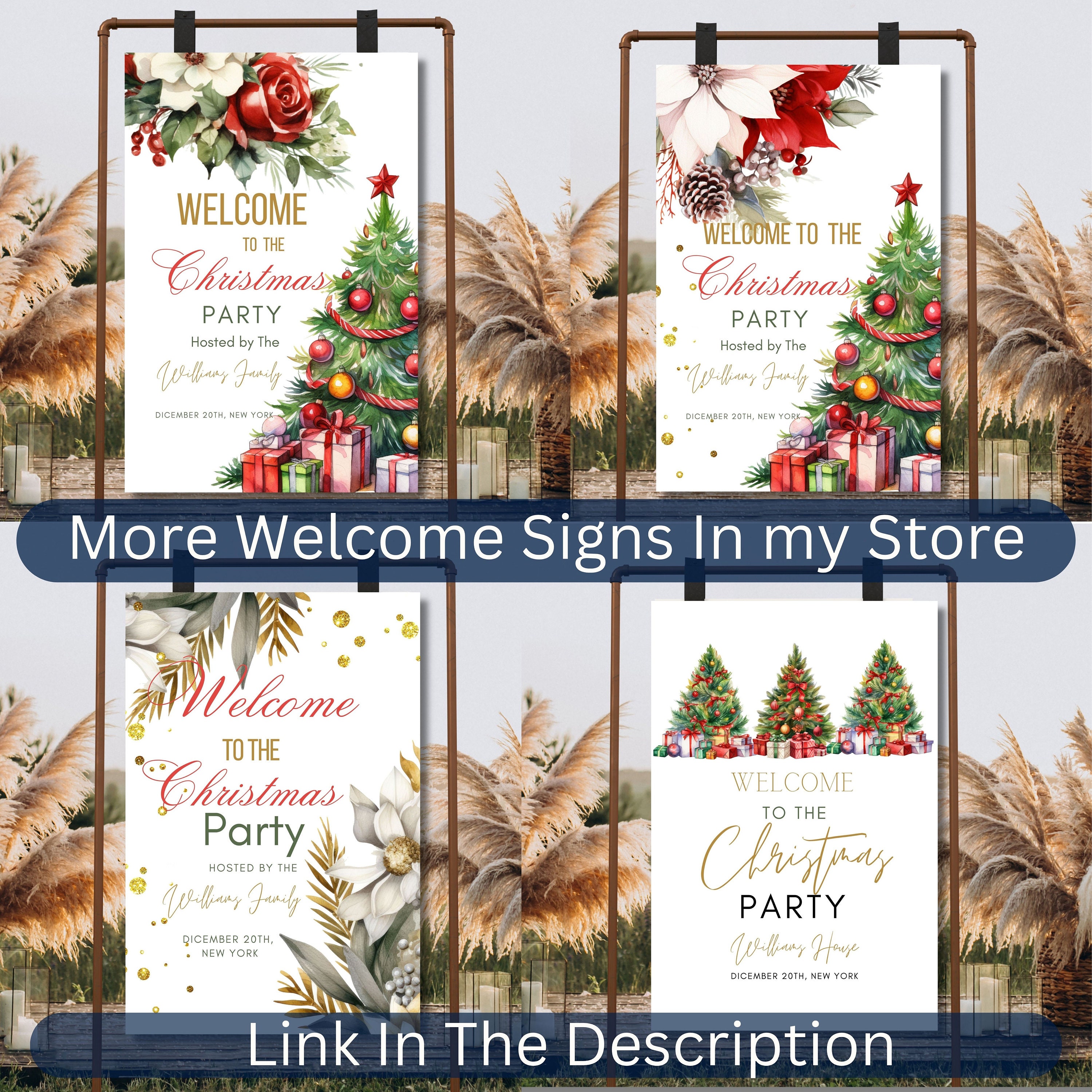 Christmas Welcome Sign, Welcome Poster, Christmas Party Welcome Sign ...