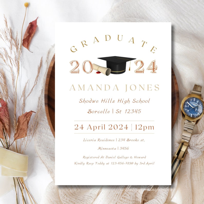 Graduation Invitation Template, Senior Graduate Announcement Template ...