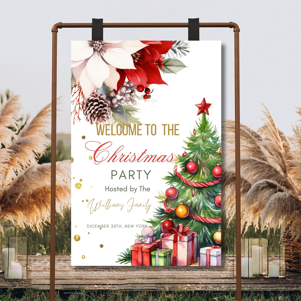 Christmas Welcome Sign, Welcome Poster, Christmas Party Welcome Sign ...