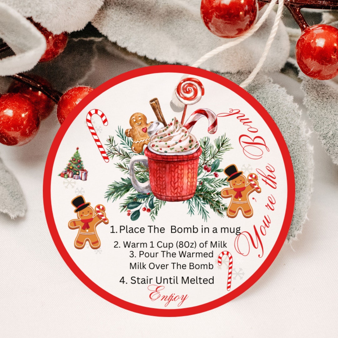 Printable Hot Cocoa Bomb Christmas Gift Tag Template Editable - Etsy