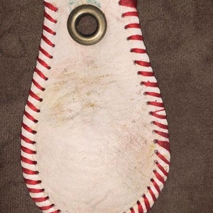 Leather Baseball Keychain - Etsy