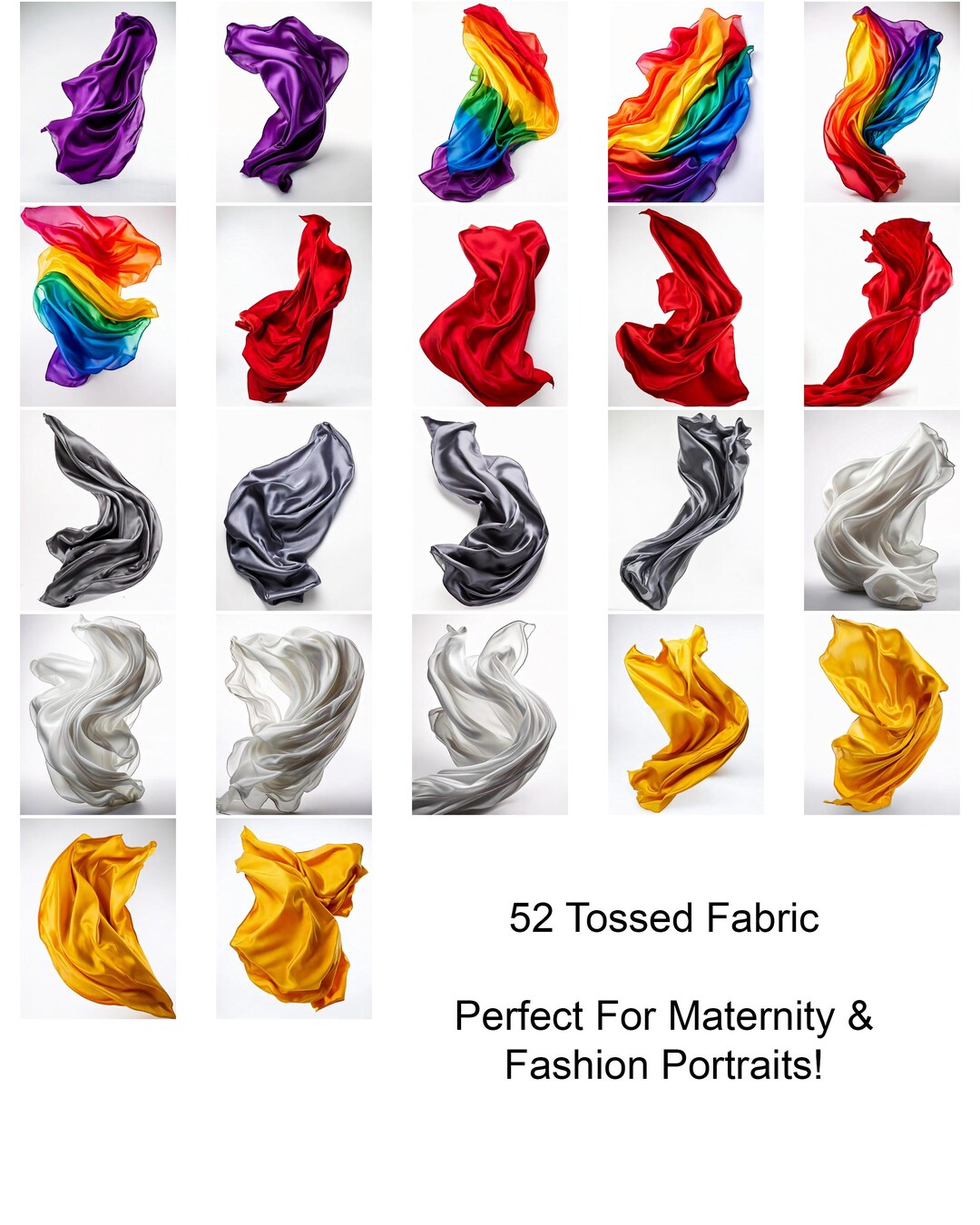 INSTANT DOWNLOAD - 52 Tossed Fabric for Photoshop, Different Colours ...