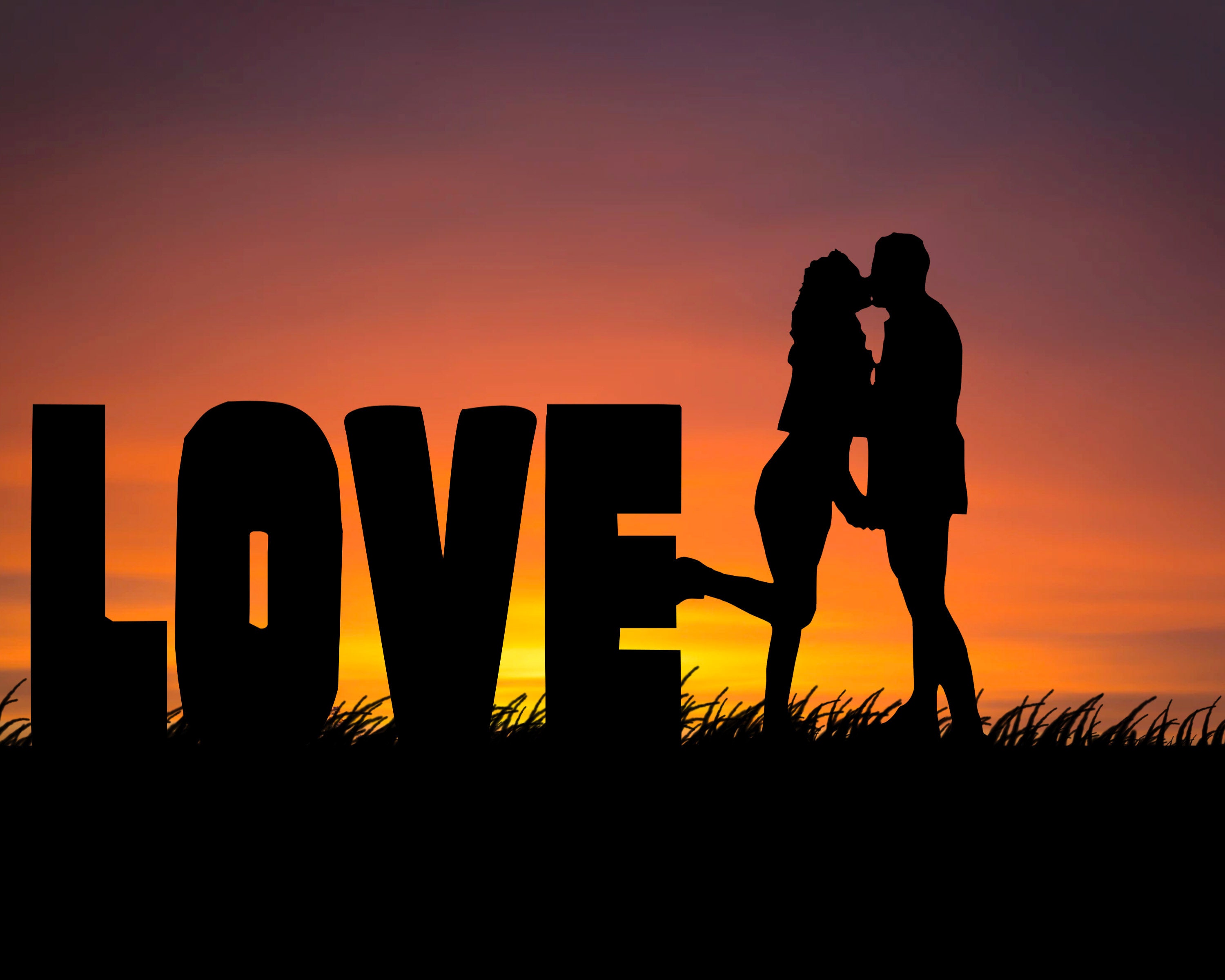 INSTANT DOWNLOAD - Silhouette Love 8x10, Background, Digital, Heart ...