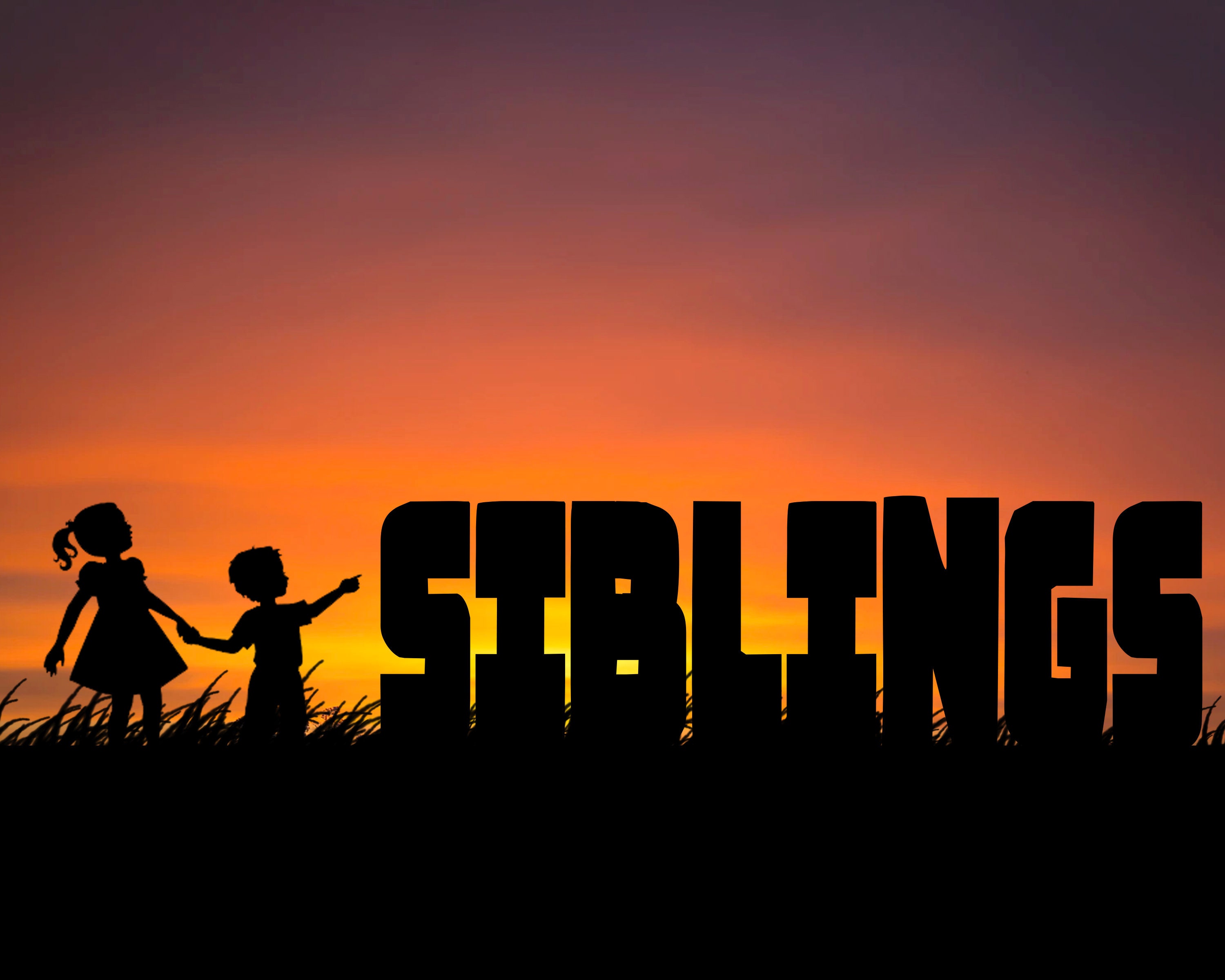 INSTANT DOWNLOAD - Silhouette Siblings 8x10, Background, Digital ...