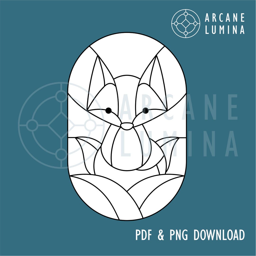 Meadow Fox, Stained Glass Pattern, Suncatcher, Wall Hanging, Digital ...