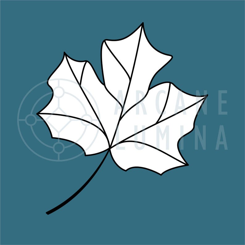 Canadian Maple Leaf Stained Glass Pattern, Suncatcher, DIY, Digital ...