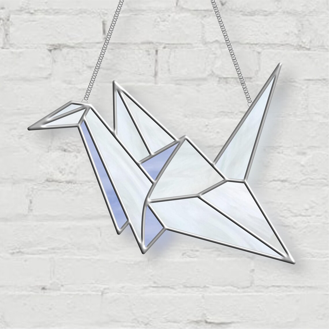 Origami Paper Crane, 2D, Stained Glass Pattern, Suncatcher, Wall ...