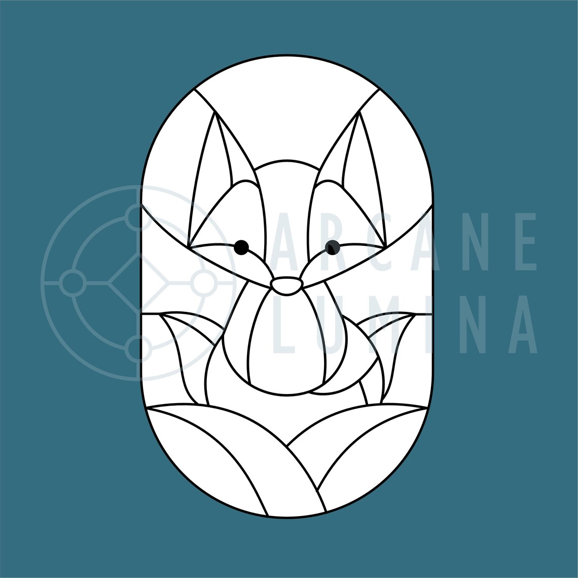 Meadow Fox, Stained Glass Pattern, Suncatcher, Wall Hanging, Digital ...